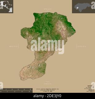 Intibuca, department of Honduras. High resolution satellite map Stock ...