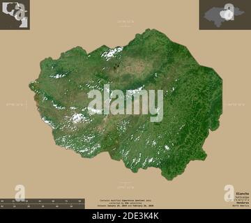 Olancho, department of Honduras. High resolution satellite map ...