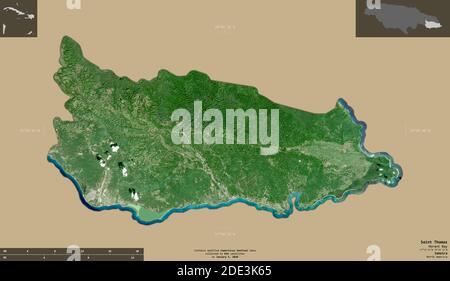 Saint Thomas, parish of Jamaica. High resolution satellite map ...