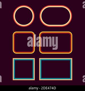 1970s Style Museum Picture Frames Vector Set. Trendy 1970s, Old ...