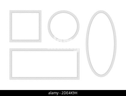 Set of different thickness ropes isolated on white. Vector illustration ...