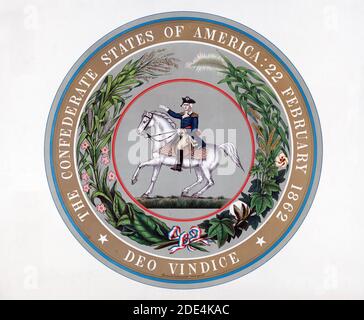 Seal of the Confederate States of America on brass medallion Stock ...