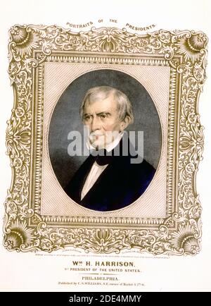 Print shows William Henry Harrison, head-and-shoulders portrait Stock ...