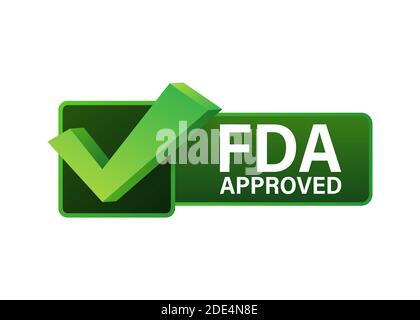 An icon of FDA-approved isolated on the white background Stock Vector ...