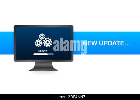 System software update, data update or synchronize with progress bar on ...