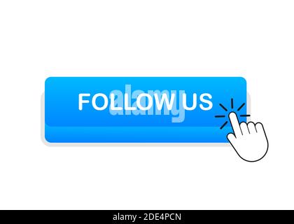 Follow us. Hand click icon. Finger click icon. Vector stock ...