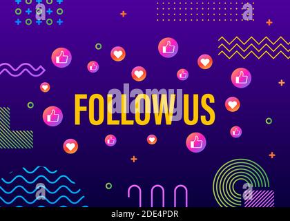 Button Follow us on white background. Vector illustration Stock Vector ...