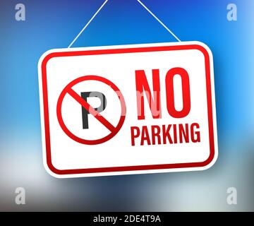 No Parking Sign On White Background Stock Vector Image & Art - Alamy