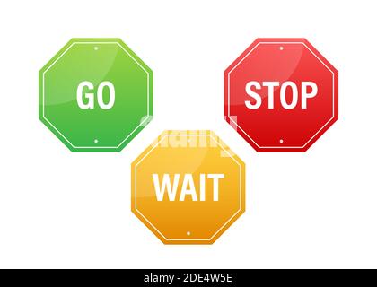 stop wait go sign Stock Vector Image & Art - Alamy