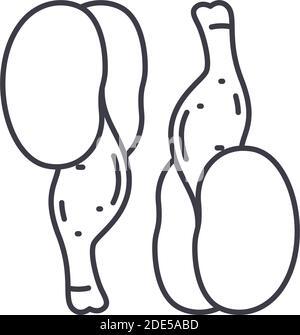 geoduck pacific line icon, outline symbol, vector illustration, concept ...