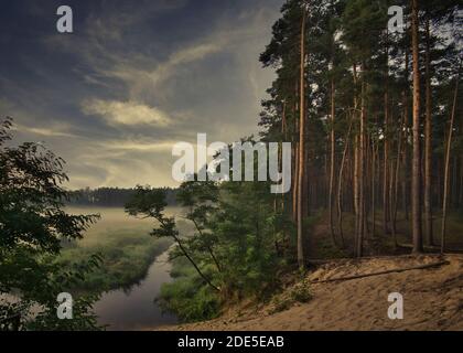 The mysterious river Grabia on a summer day, Poland, 2019 Stock Photo ...