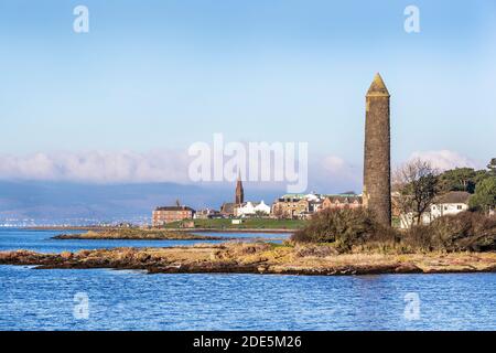 Obelisk monument making the decisive Battle of Largs in 12 October 1263 ...