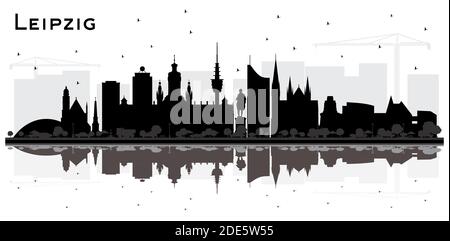 Leipzig silhouette vector illustration isolated on white background ...