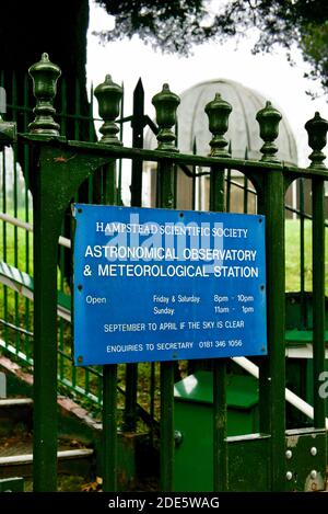 Hampstead Scientific Society Astronomical Observatory and ...