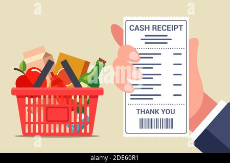 Paper bill receipt from supermarket. Isolated vector shop check after ...