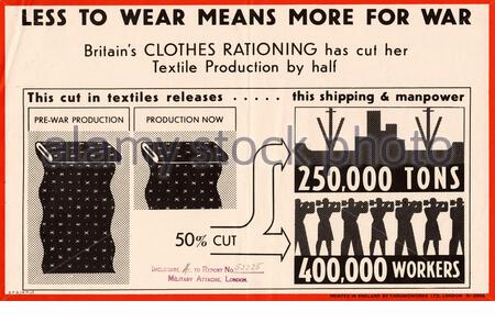 British, WW2 Clothes Rationing poster, Britain's Wartime Wardrobe, 1942 ...