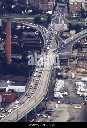 Whitehurst Freeway; looking east (Washington D.C.) ca. 1973 Stock Photo ...