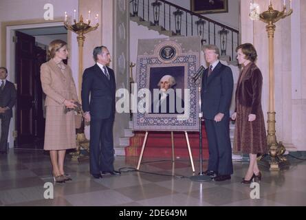The Shah of Iran Jimmy Carter the Shahbanou of Iran and Rosalynn Carter ...