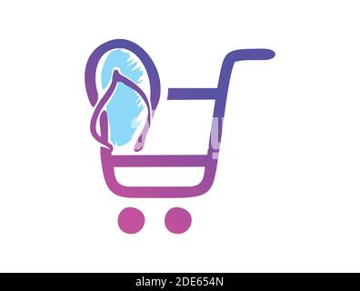 Stylish Flip-Flop Sandals Illustration with Colorful Leaf Motifs and ...