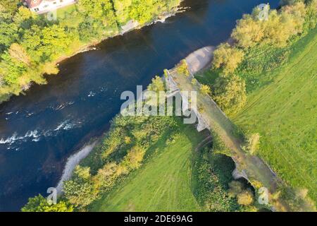 Monmouth Viaduct an old derelict railway viaduct bridge crossing the ...