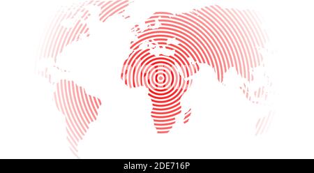 Red halftone world map background with dots Stock Vector Image & Art ...