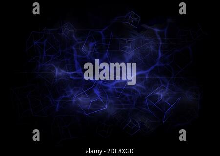 Blue electric lightwave abstract background, glowing beam of light from ...