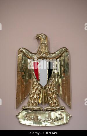 CAIRO, EGYPT - JANUARY 28, 2019: Tourists riding camels near Giza ...