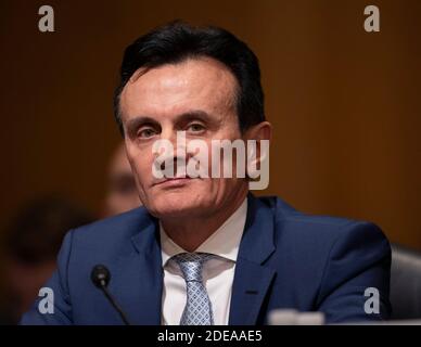 Pascal Soriot, Chief Executive Officer, AstraZeneca PLC, leaves after ...