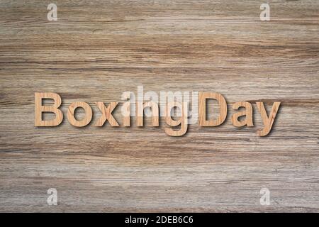 Boxing Day Sale alphabet letter with candy cane decoration on red ...