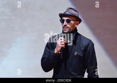 JR attending the 'JR au Louvre & Le Secret de la Grande Pyramide ...