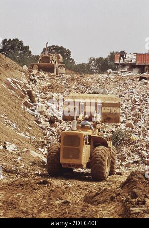 1970s Photo (1972) - City sanitary landfill operation. When filled this ...