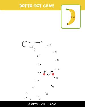 Vector dot-to-dot activity with cute kawaii tooth holding toothbrush ...