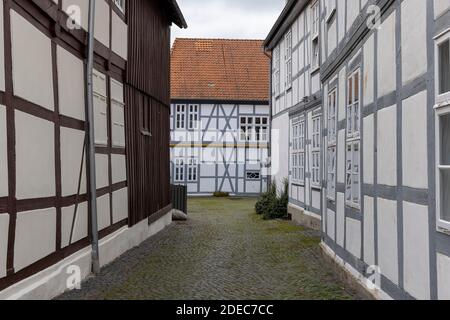 Lower Saxonian city Gifhorn has an old town centre with historical ...