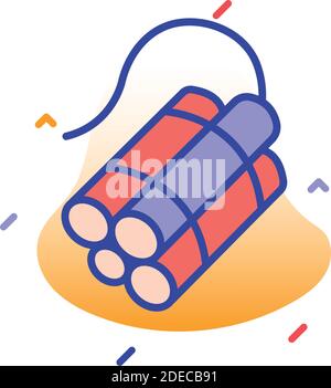 Dynamite, Bomb, timer, weapons Color with Background vector icon which ...