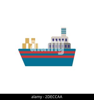 Crane Barge icon. Simple element from port collection. Creative Crane ...