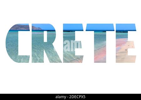 Crete word - Greek island travel photo design Stock Photo - Alamy