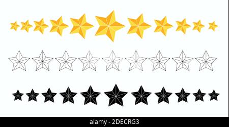 Star symbol icon - golden simple 3d, 5 pointed rounded, isolated - vector illustration Stock ...