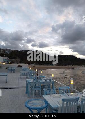 seaside table appetizer greek culture Stock Photo - Alamy