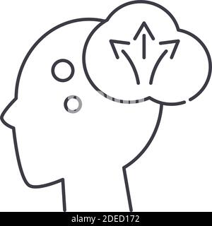 hesitate mind line icon, outline symbol, vector illustration, concept ...