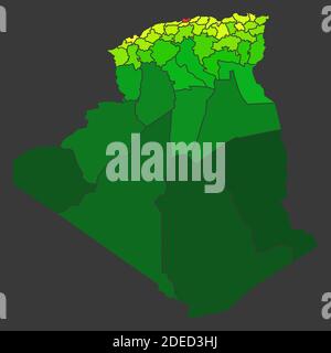 map of Algeria. Silhouette of map of Algeria illustration Stock Photo ...