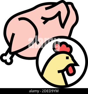 frozen chicken carcass meat color icon vector illustration Stock Vector ...