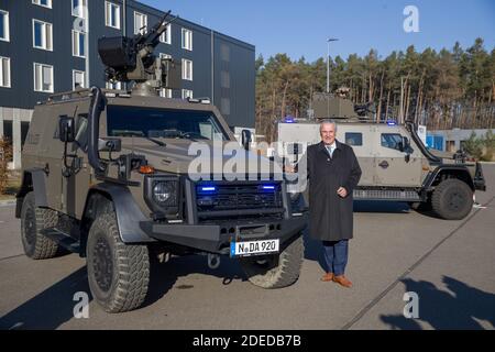 30 November 2020, Bavaria, Nuremberg: New armored offensive vehicles of ...