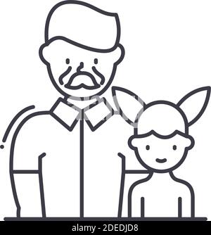 Uncle outline vector icon. Thin line black uncle icon, flat vector ...