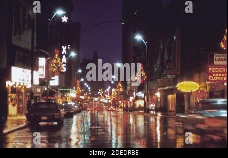 Dallas Texas night time street scene in 1956 Stock Photo - Alamy