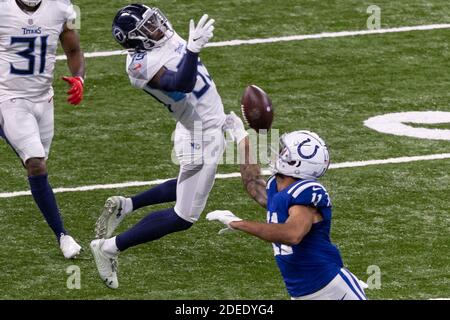 Tennessee Titans cornerback Breon Borders reacts after an NFL football ...