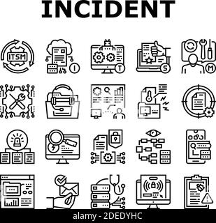 Incident Management Collection Icons Set Vector Stock Vector Image ...