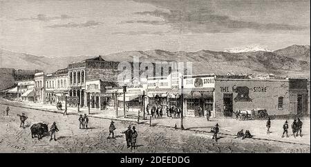 1879: A view of Salt Lake City from the Wahsatch range of mountains ...