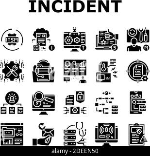 Incident Management Collection Icons Set Vector Stock Vector Image ...