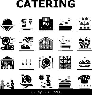 Set of pictograms - restaurant/ food/ dishes/ drinks Stock Vector Image ...