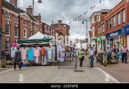 Leek town centre shopping centre in the county of Staffordshire ...